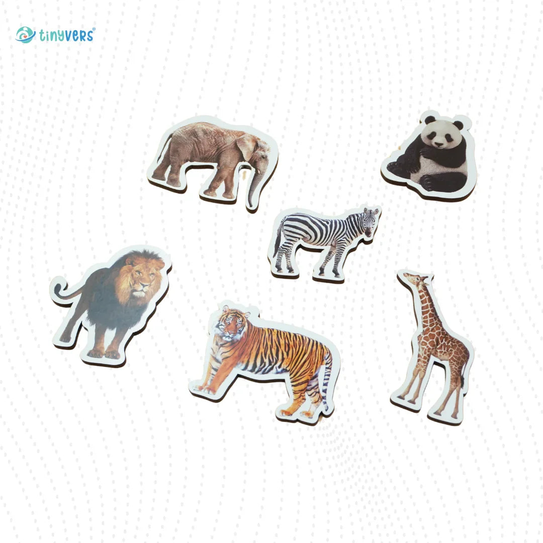 2D Wooden Animals with Matching Animal Cards – Tinyvers