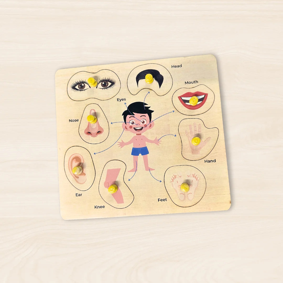 Wooden Body Parts Puzzle Learning Educational Board For Kids| Early Ch ...