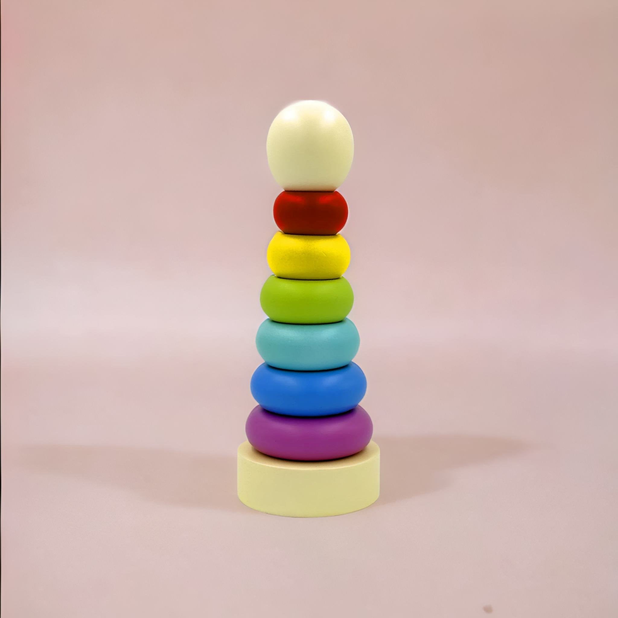 Buy Rainbow Wooden Stacking Rings Toy for Kids | Pereyan – Tinyvers